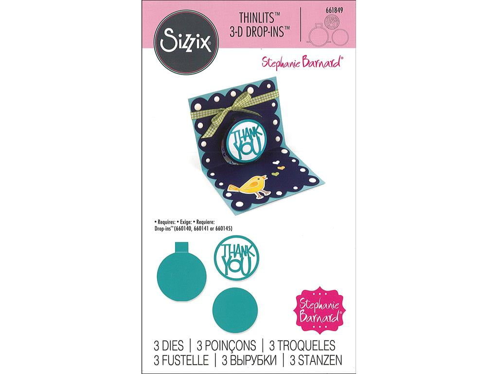 Sizzix SBarnard Thinlits Die 3D Drop-ins Thank You - Walmart.com