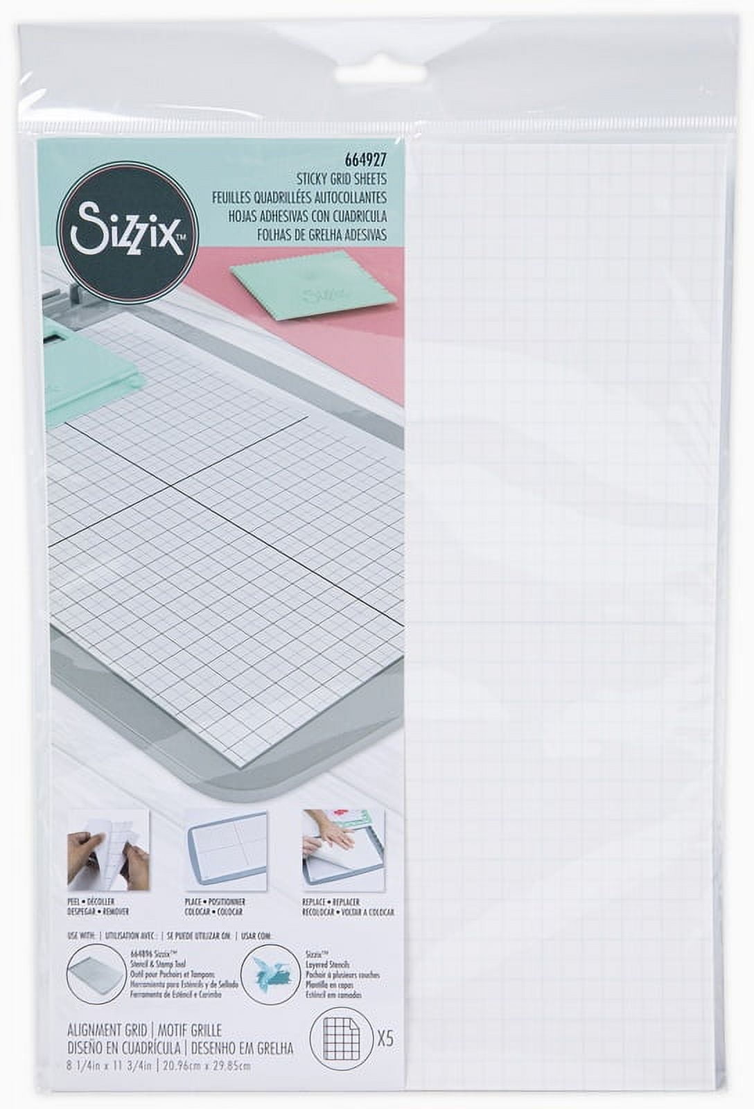 Sizzix, Sticky Grid Sheets, 664927, for Sizzix Stencil and Stamp Tool ...