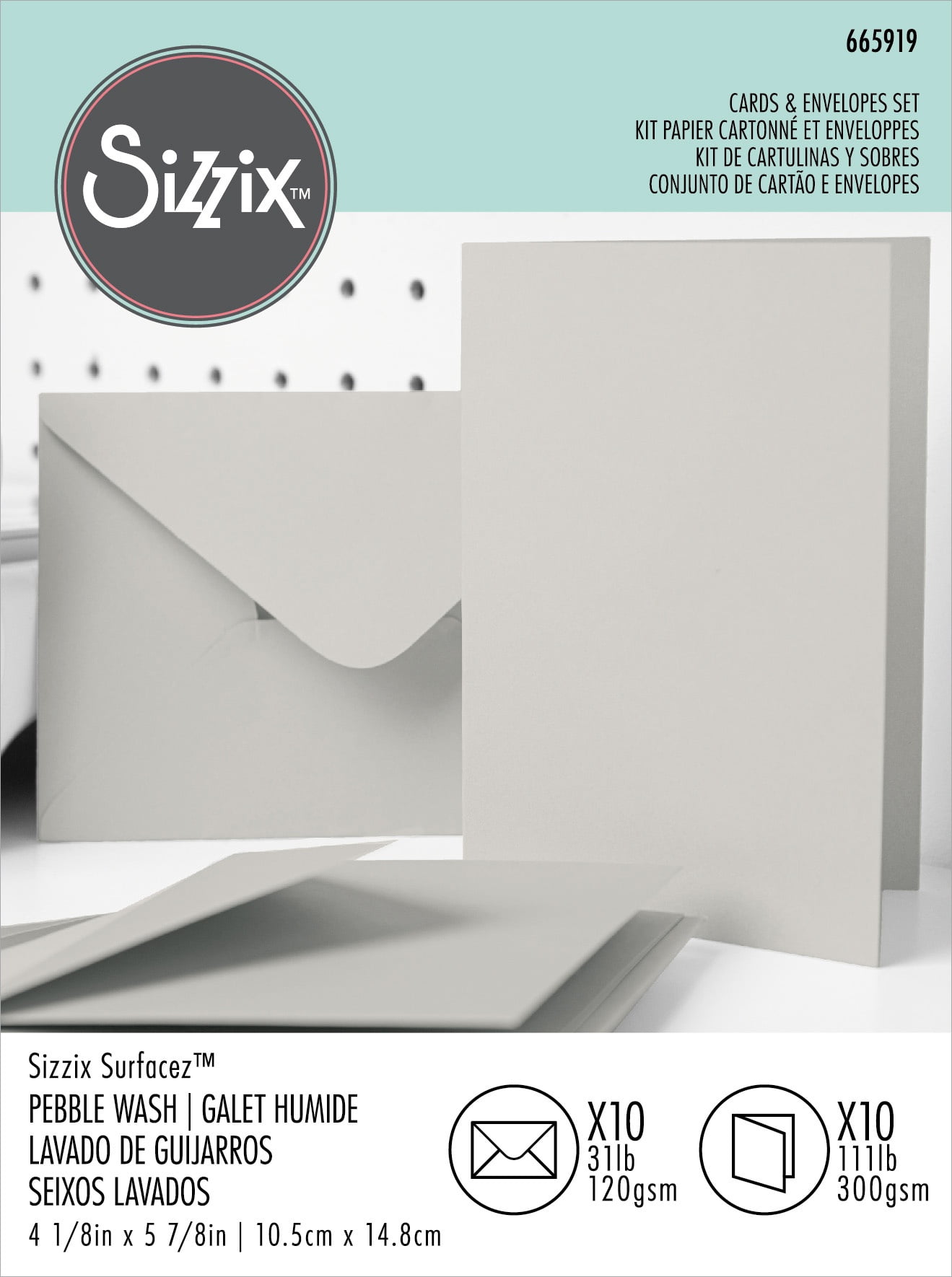 Sizzix Surfacez Card & Envelope Pack A6 10/Pkg-Pebble Wash - Walmart.com
