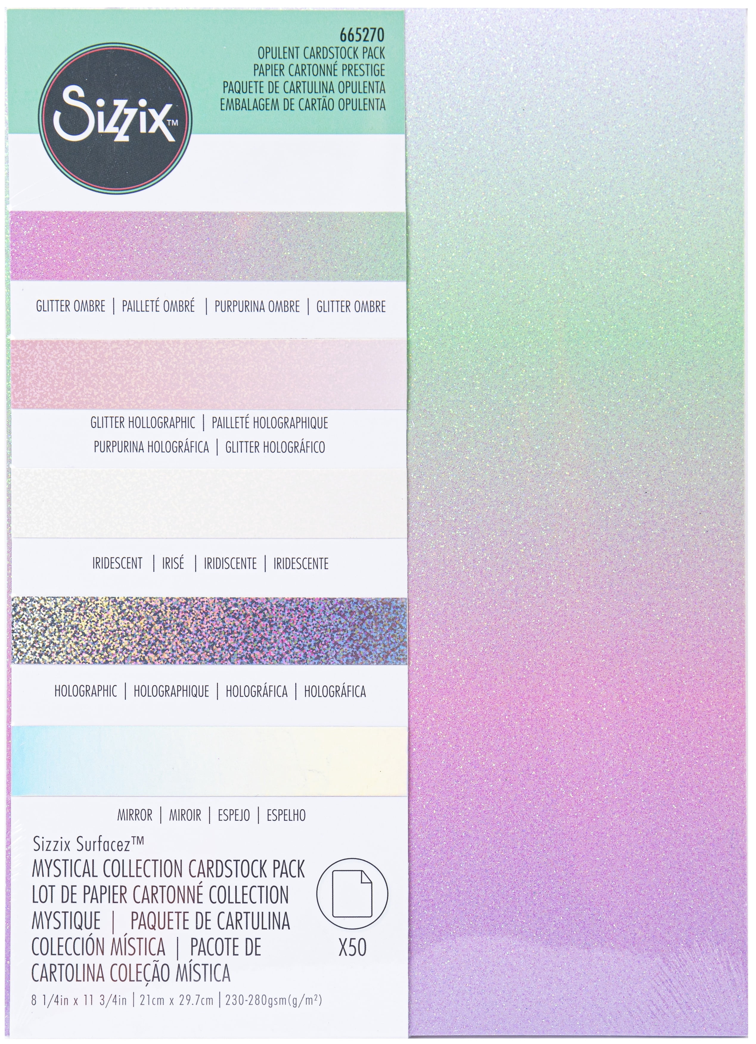 Sizzix Surfacez Opulent Cardstock Pack 8"X11.5" 50/Pkg-Mystical ...