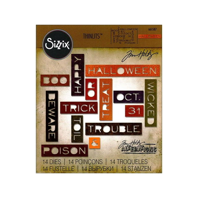 Sizzix THoltz Thinlits Die Halloween Words - Walmart.com