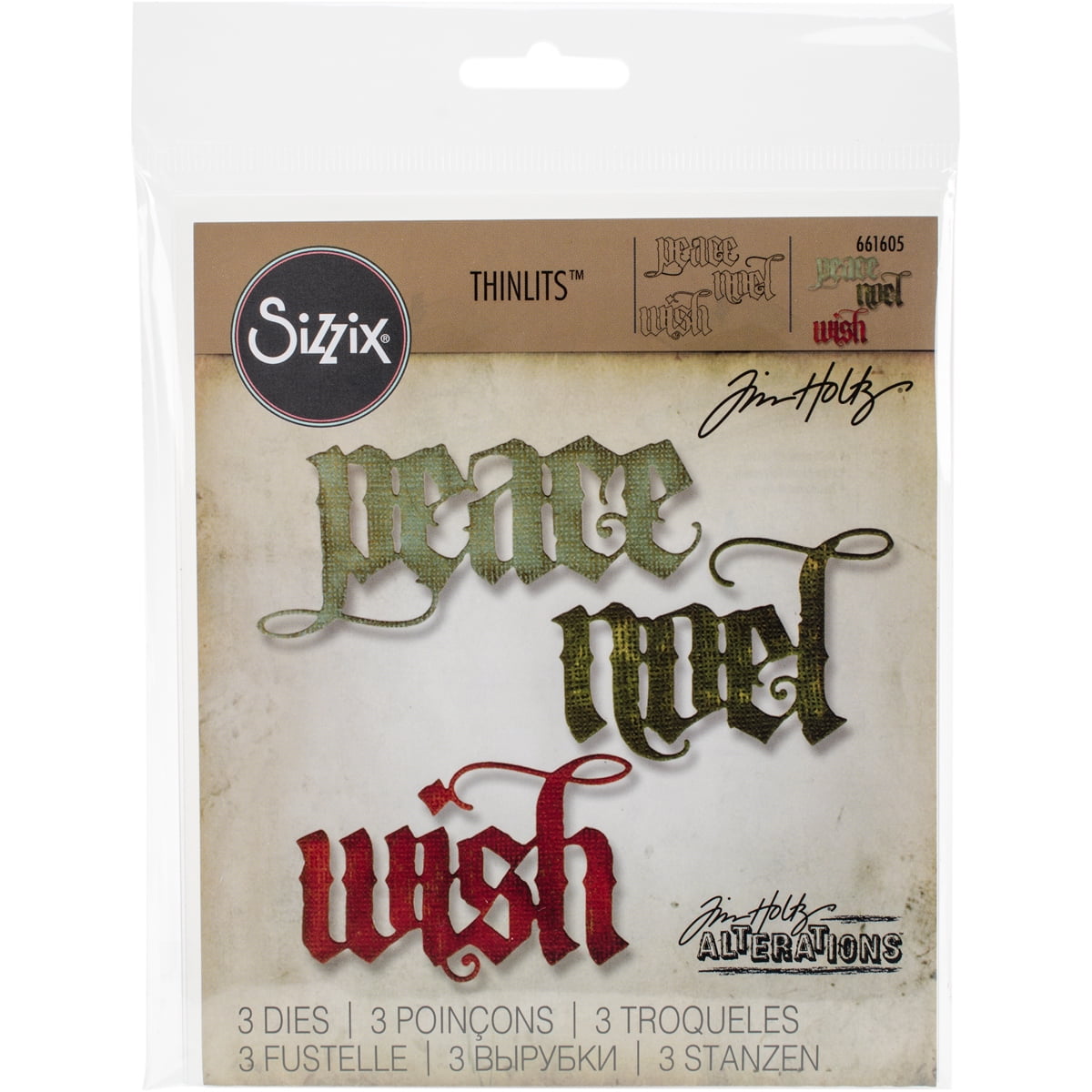 Sizzix THoltz Thinlits Die Vintage Tidings - Walmart.com