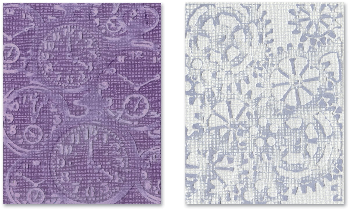 Sizzix Texture Fades A2 Embossing Folders 2/ -Clock & Steampunk By Tim ...