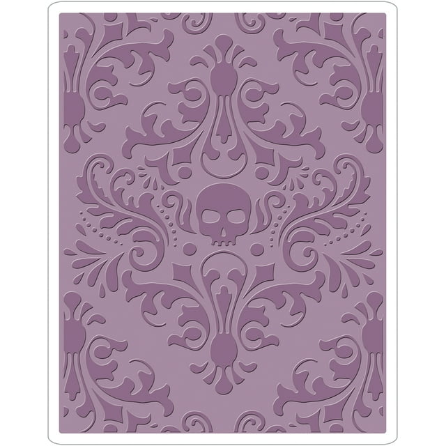 Sizzix Texture Fades Embossing Folder By Tim Holtz-Skull Damask ...