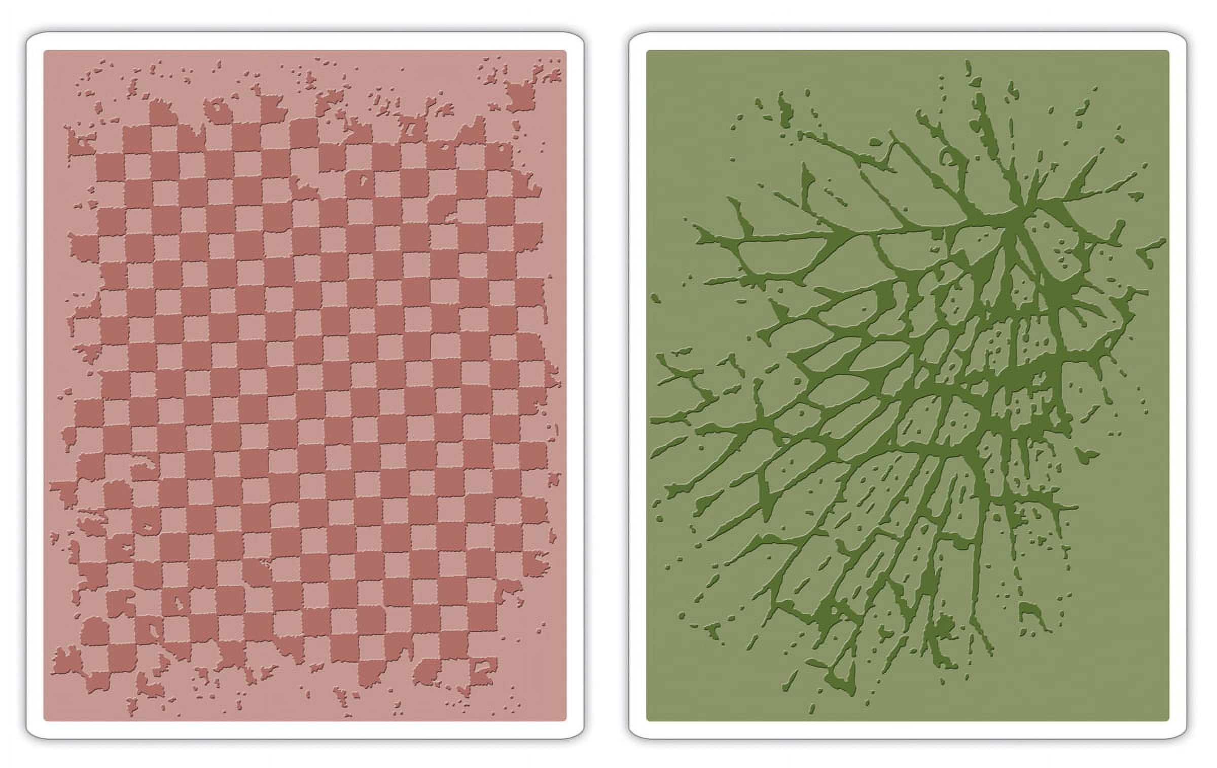 Sizzix Texture Fades Embossing Folder, Checkerboard and Cracked Set ...