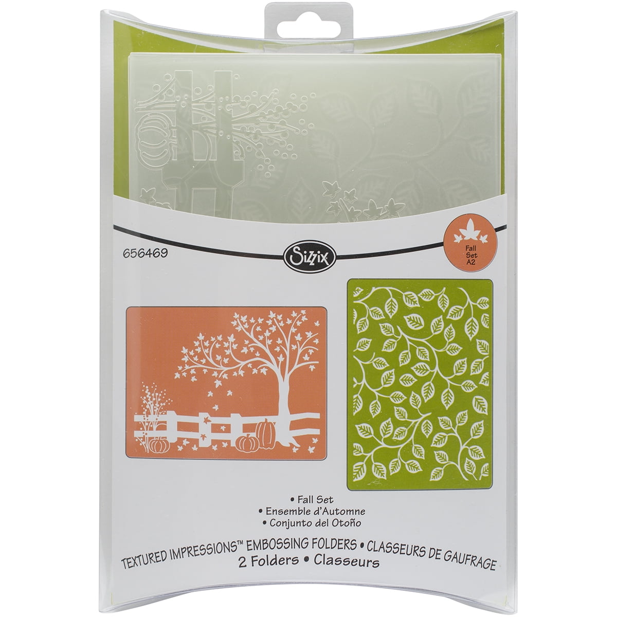 Sizzix Textured Impressions A6 Embossing Folders 2/Pkg-Fall, Pk 1 ...