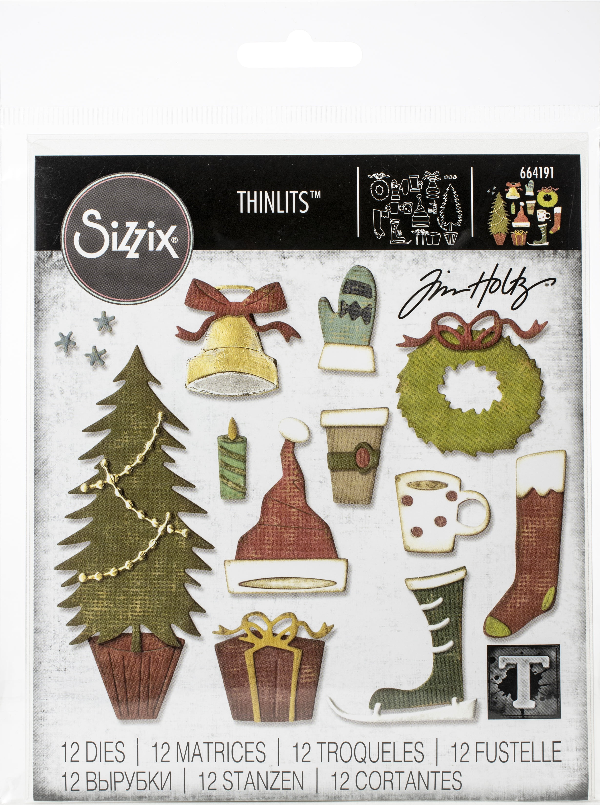 Sizzix Thinlits Die Set 12PK Festive Things by Tim Holtz - Walmart.com