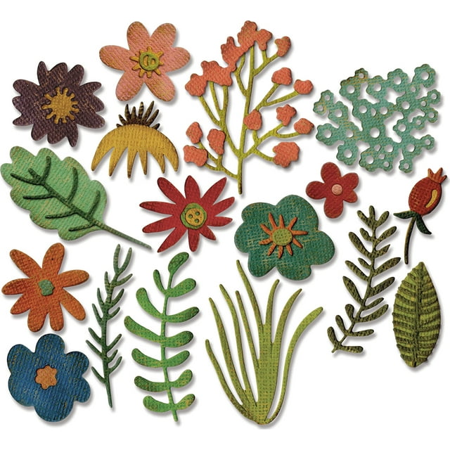 Sizzix Thinlits Die Set 15PK Funky Floral by Tim Holtz - Walmart.com