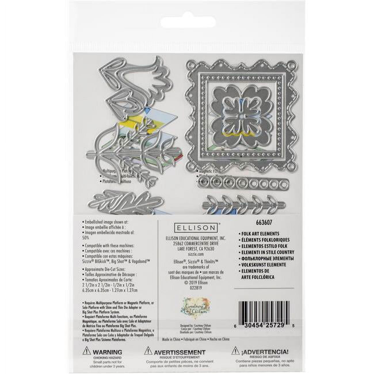 Sizzix Thinlits Die Set 18PK Folk Art Elements by Courtney Chilson - Walmart.com