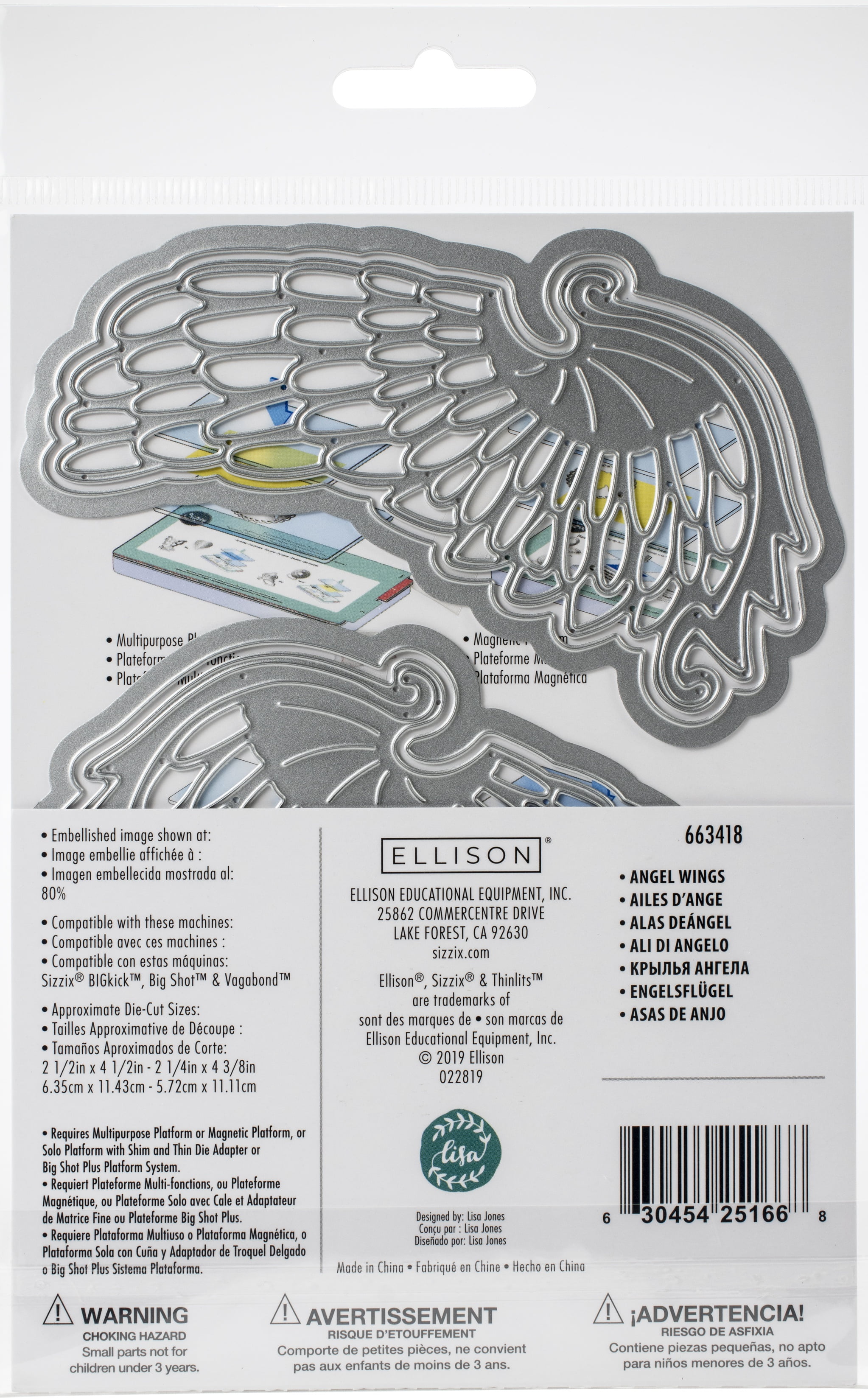 Sizzix Thinlits Die Set 2PK Angel Wings by Lisa Jones - Walmart.com