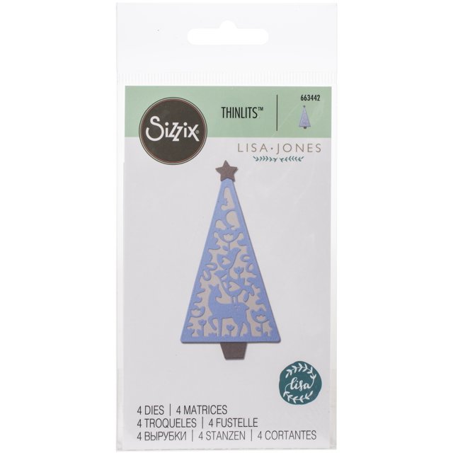 Sizzix Thinlits Die Set 4PK Folk Christmas Tree by Lisa Jones - Walmart.com
