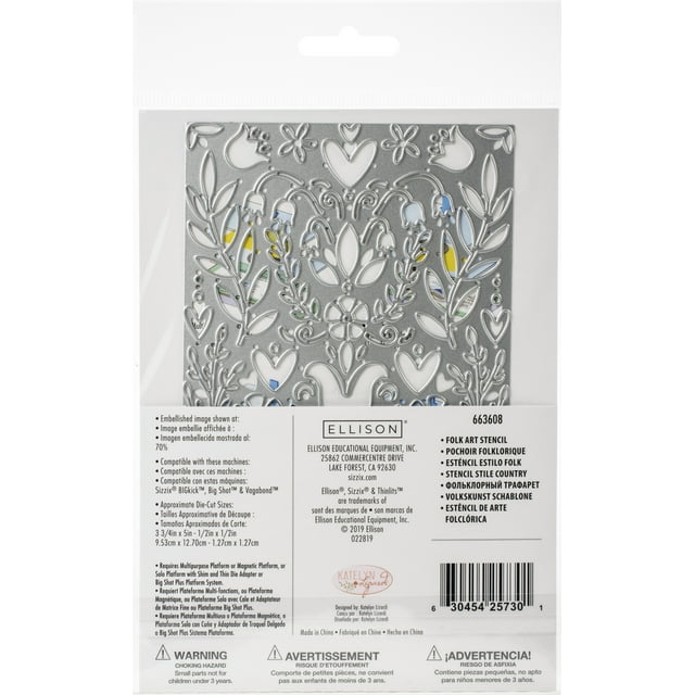 Sizzix Thinlits Die Set 7PK Folk Art Stencil by Katelyn Lizardi - Walmart.com