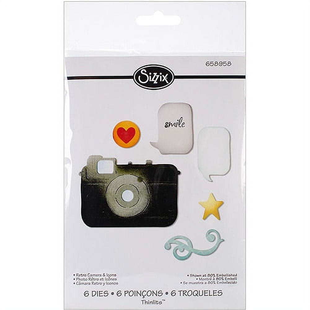 Sizzix Thinlits Dies 6/Pkg-Retro Camera & Icons, Pk 1, Sizzix - Walmart.com