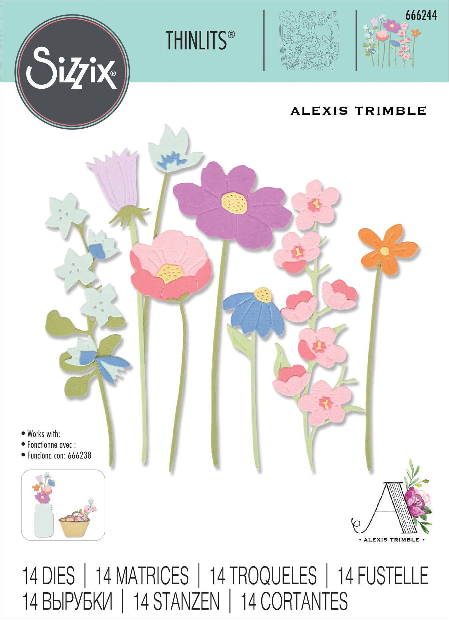 Sizzix Thinlits Dies By Alexis Trimble 14/Pkg-In The Meadow - Walmart.com