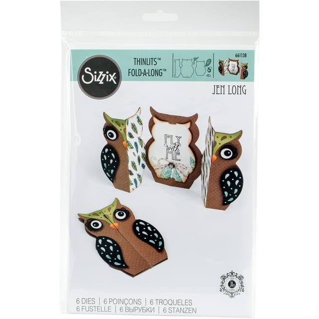 Sizzix Thinlits Dies By Jen Long 6/Pkg-Owl Fold-A-Long Card - Walmart.com