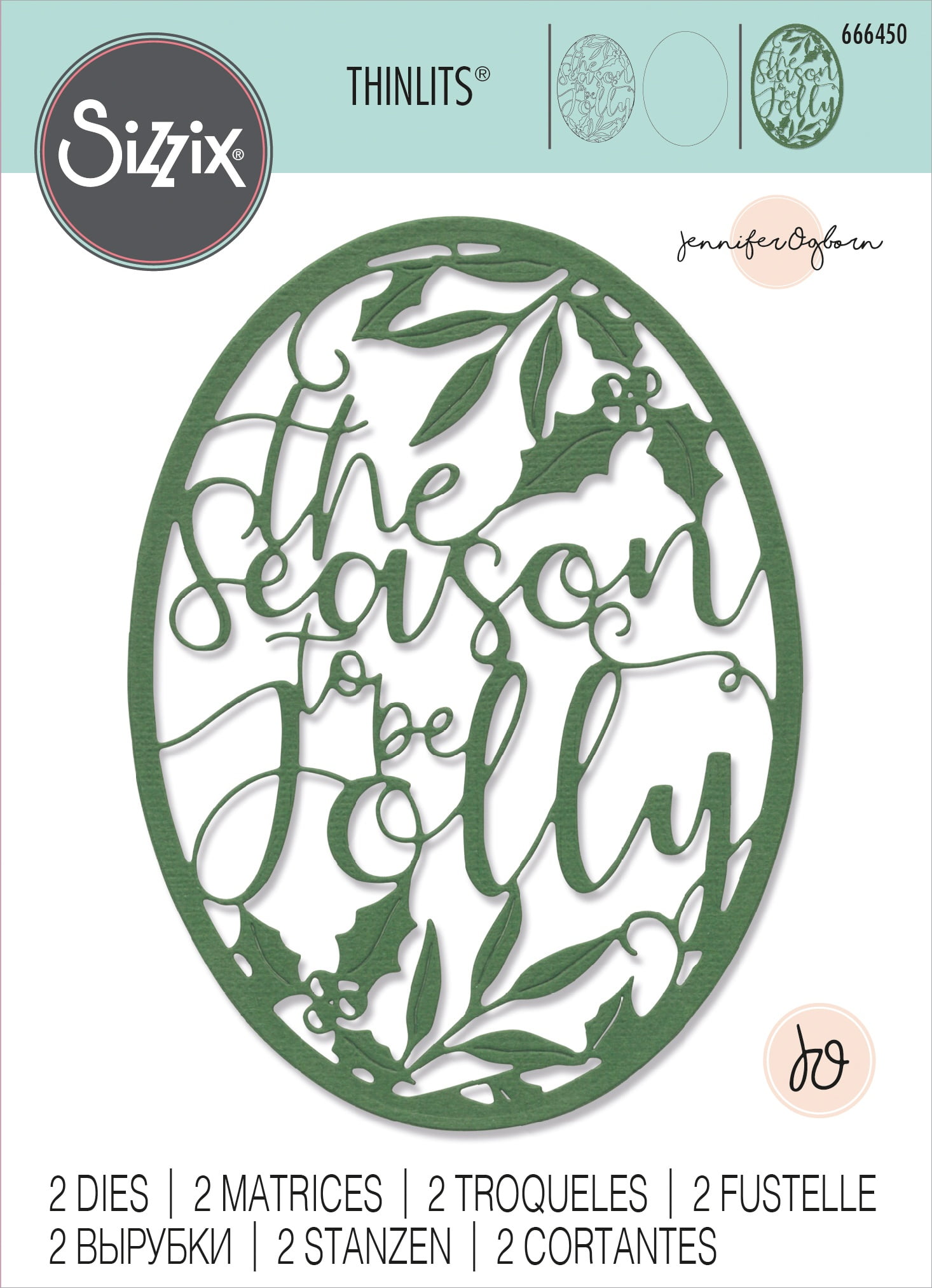 Sizzix Thinlits Dies By Jennifer Ogborn 2/Pkg-Jolly Season - Walmart.com