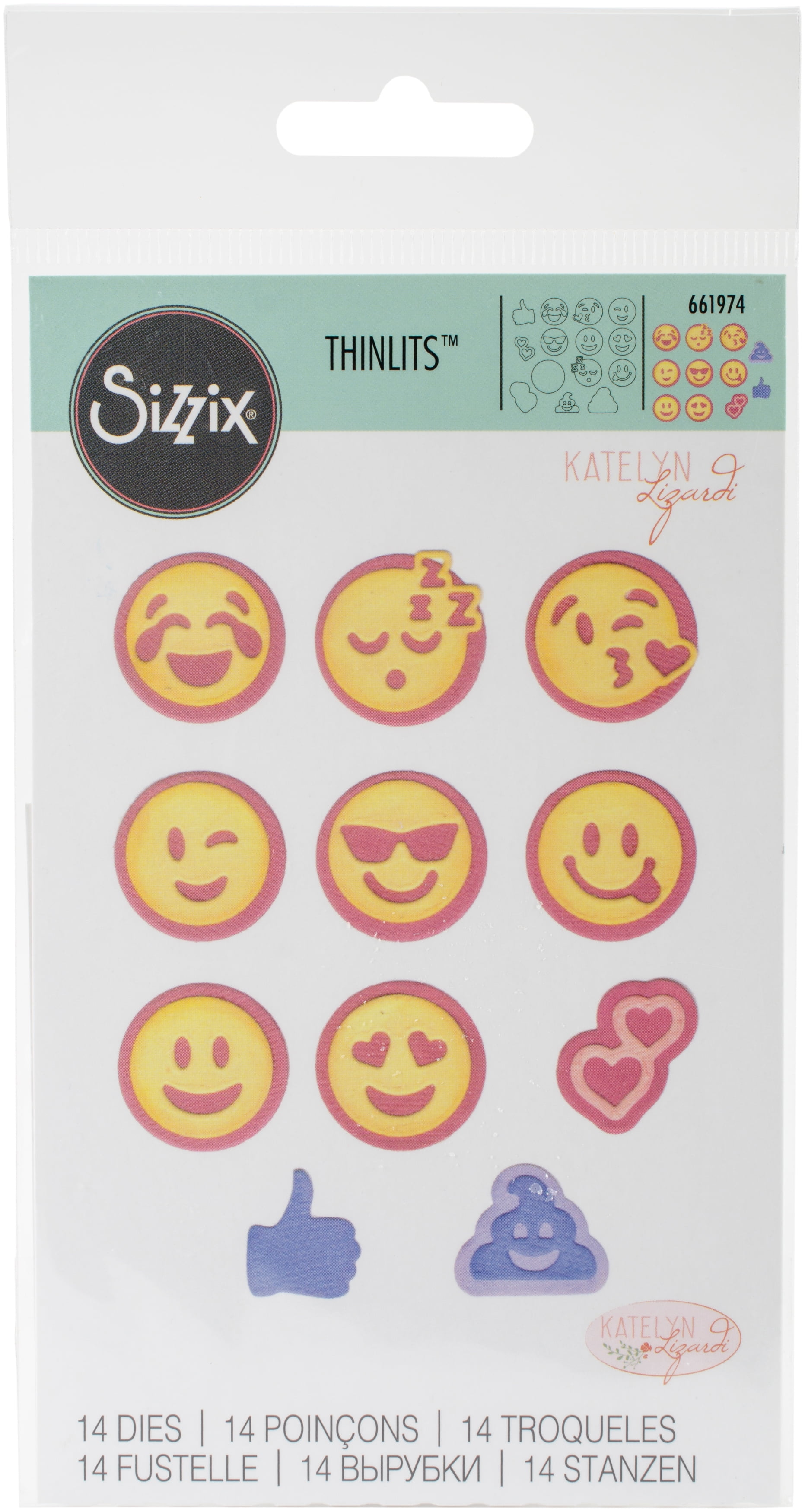 Sizzix Thinlits Dies By Katelyn Lizardi 14/Pkg-Emojis - Walmart.com