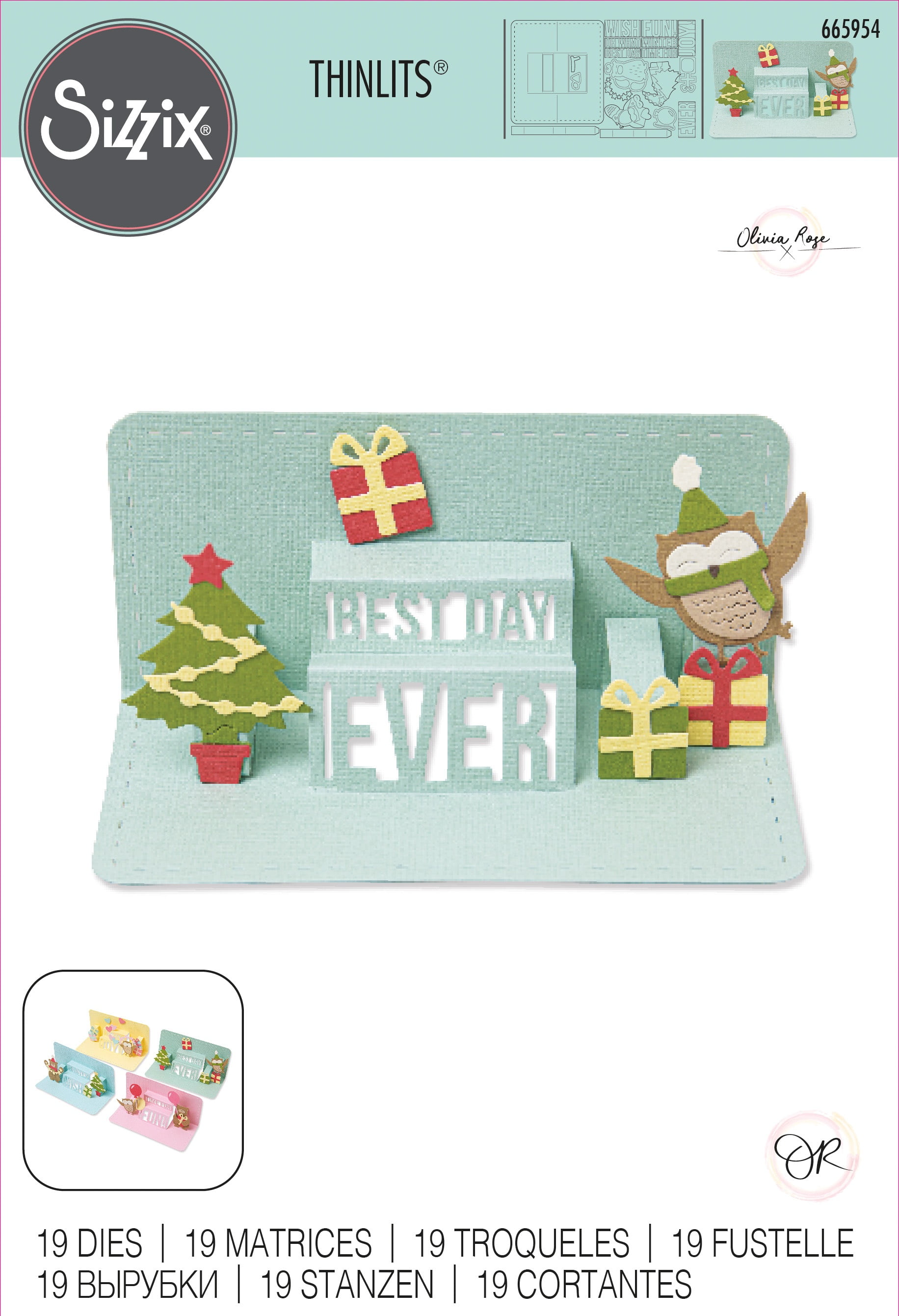 Sizzix Thinlits Dies By Olivia Rose 19/Pkg-Multi-Phrase Pop-Up - Walmart.com
