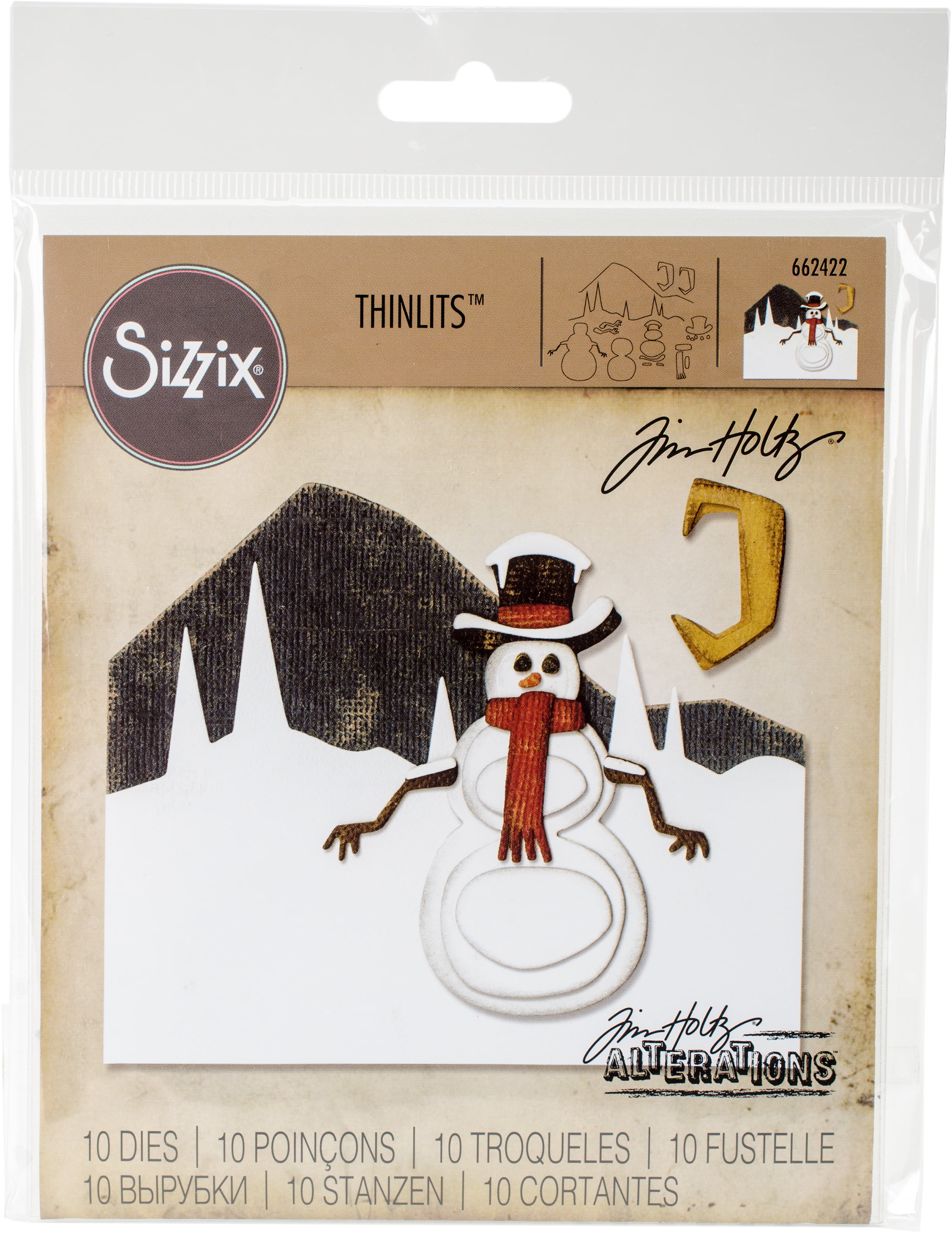 Sizzix Thinlits Dies By Tim Holtz 10/Pkg Snowman Scene - Walmart.com