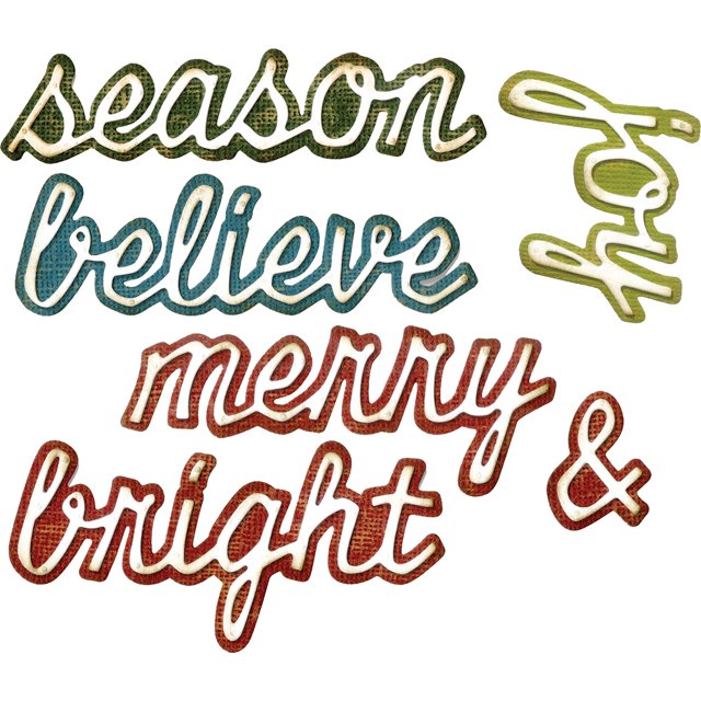 Sizzix Thinlits Dies By Tim Holtz 12/Pkg-Shadow Script Christmas - Walmart.com