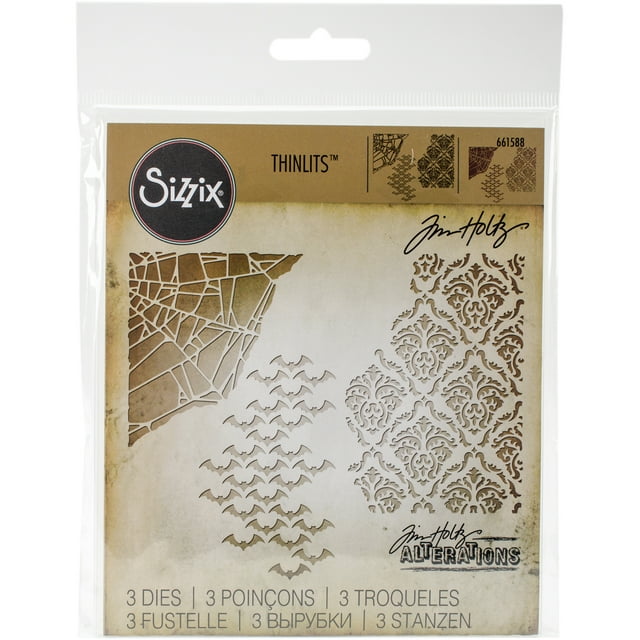 Sizzix Thinlits Dies By Tim Holtz 3/Pkg-Mixed Media Halloween - Walmart.com