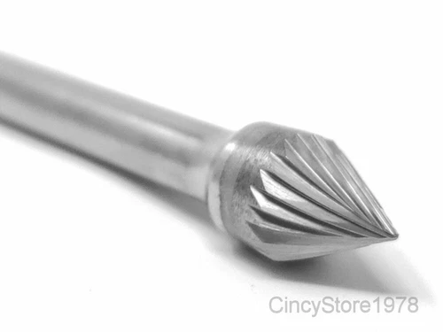 Sj3S Cone 60 Degree 3/8" Carbide Burr Bur Tool Die Grinder Bit 1/4 ...