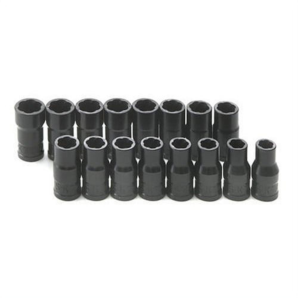 Sk Hand Tool 756 1/4" Dr Sae And Metric Std Turbo Socket® Set, 16 Pc ...