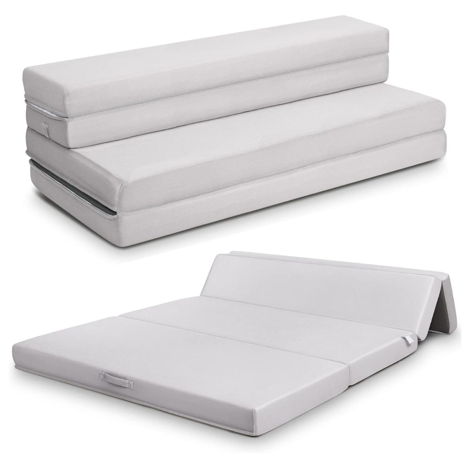 SkYifF 4- Inch Tri Folding Mattress Queen Size, Foam Mattress with ...