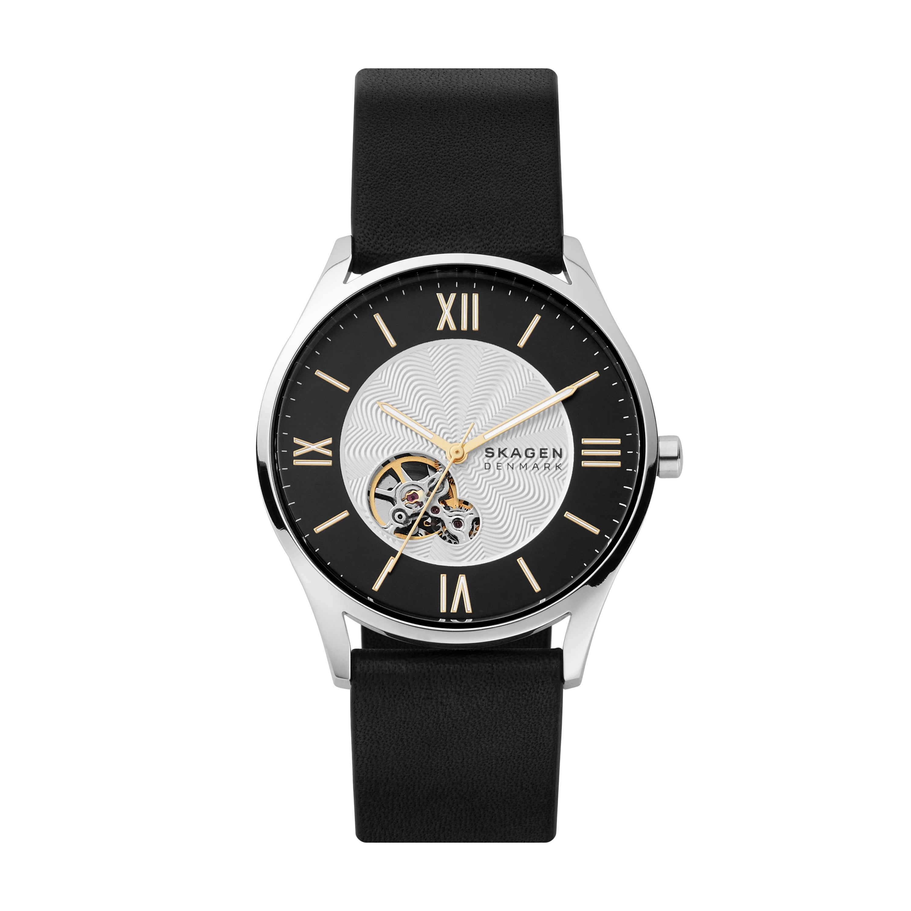 Skagen Men's Holst Automatic Black Leather Watch (SKW6710) - Walmart.com