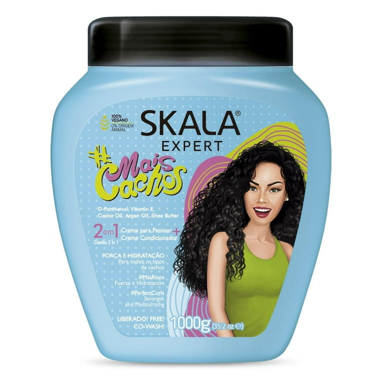 SKALA Hair Type 3ABC Mais Cachos More Curls Eliminate Anti Frizz For Curly Hair 2 in 1 Conditioning Treatment Cream and Cream To Comb 35.2Oz