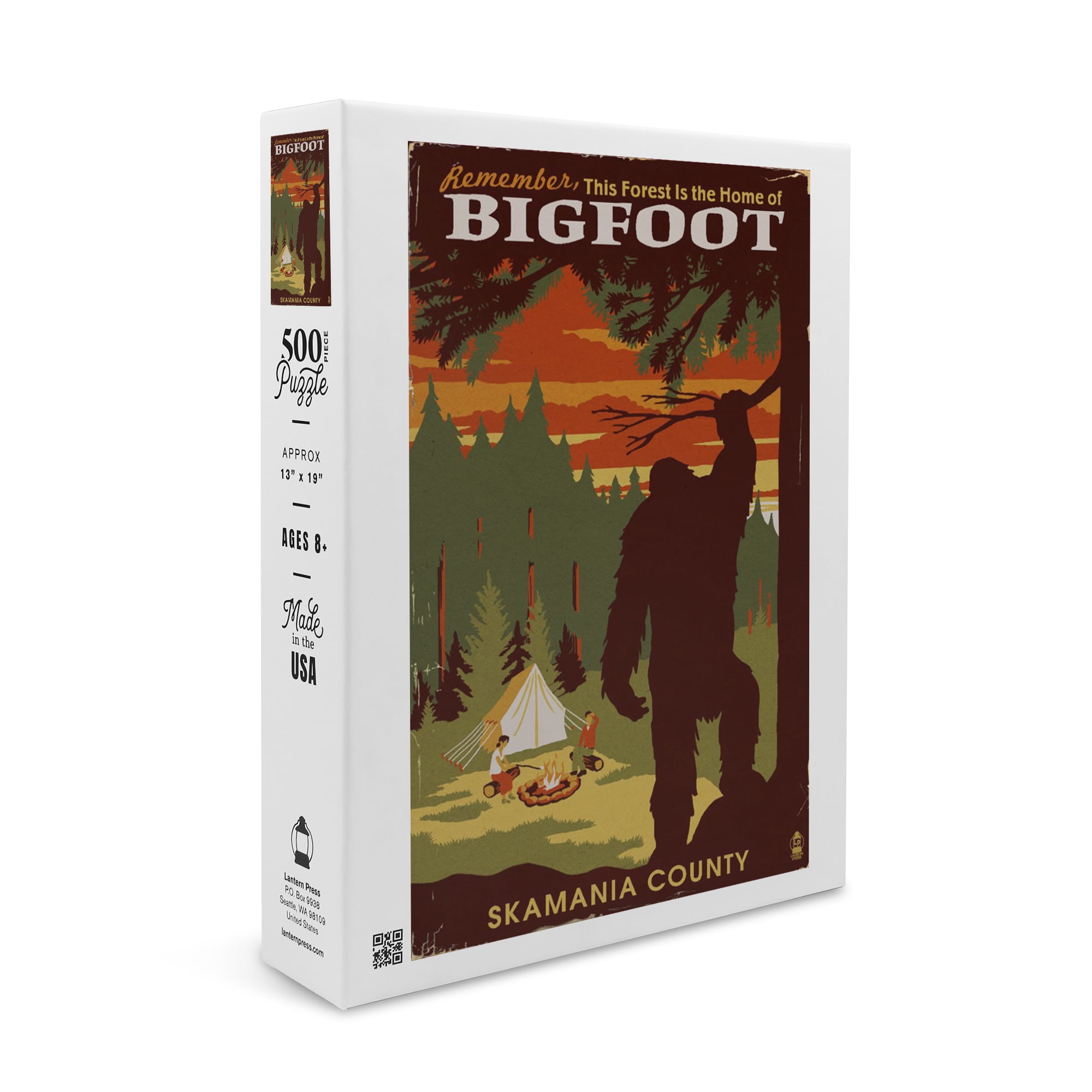 Skamania County, Washington, Home of Bigfoot (19x27 inches, Premium 500 ...