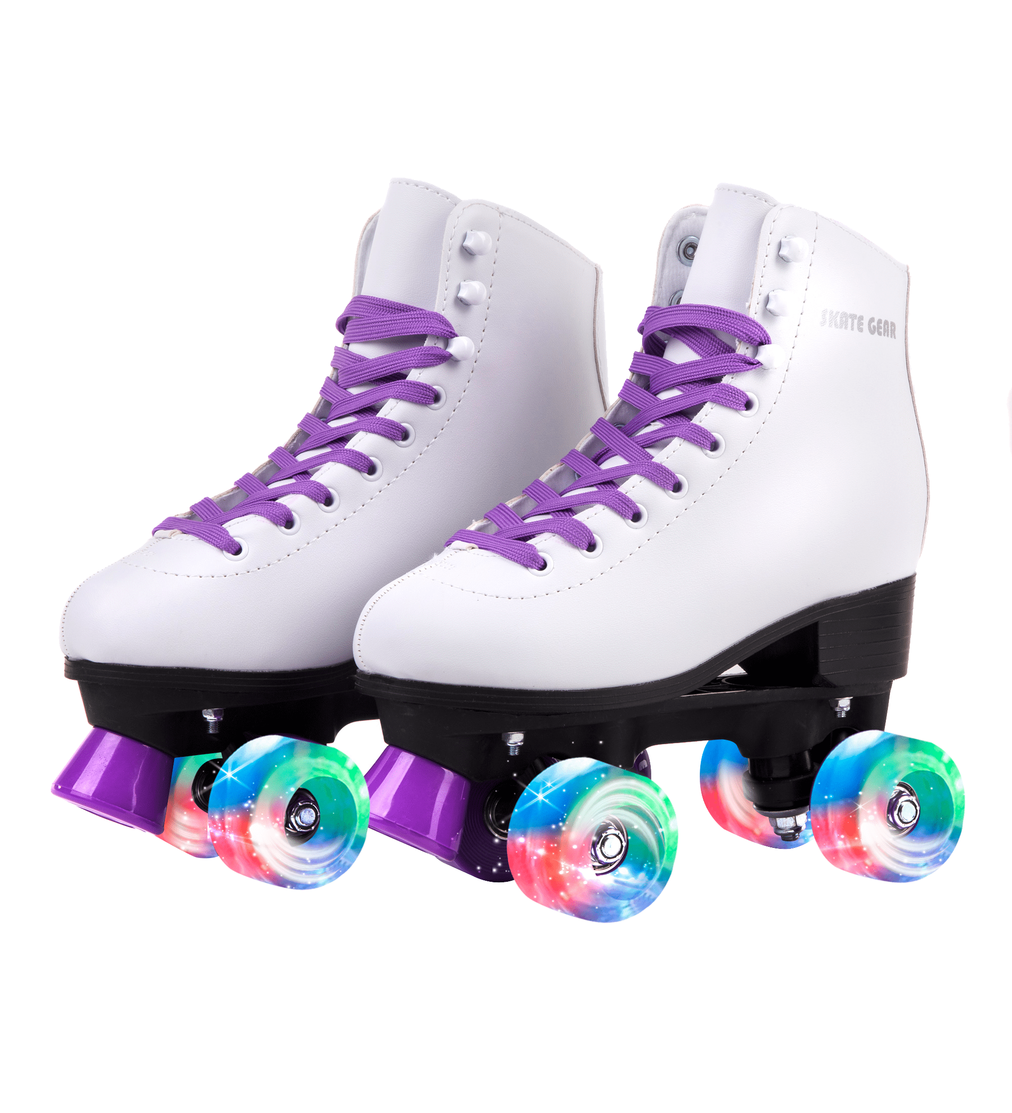 Skate Gear Extra Support Quad Roller Skates with LED wheels, Holiday ...