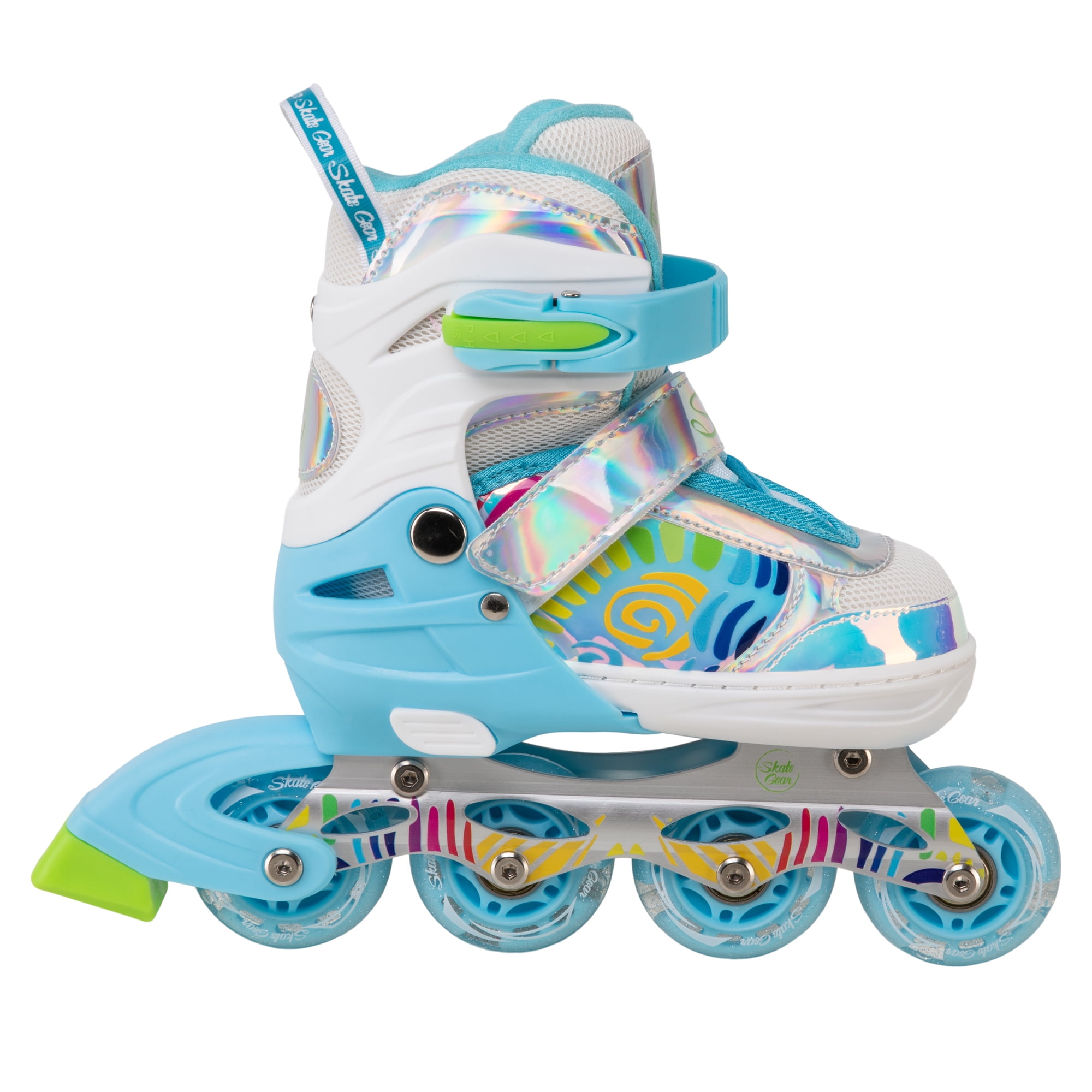 Skate Gear Rainbow Adjustable Light up Inline/Quad Roller Skates for ...