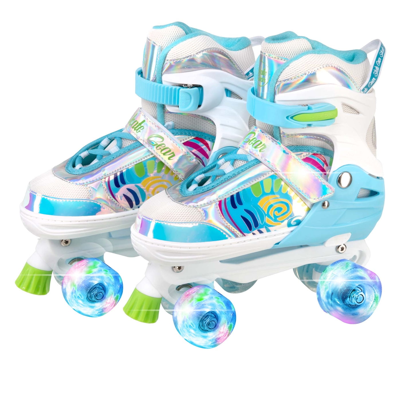 Skate Gear Rainbow Adjustable Light up Inline/Quad Roller Skates for ...