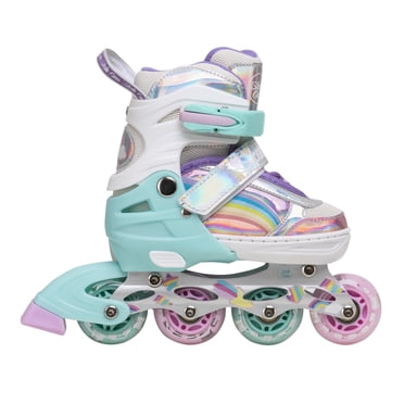 TITAN Flower Princess Girls Inline Skates with Light-Up LED Laces and ...