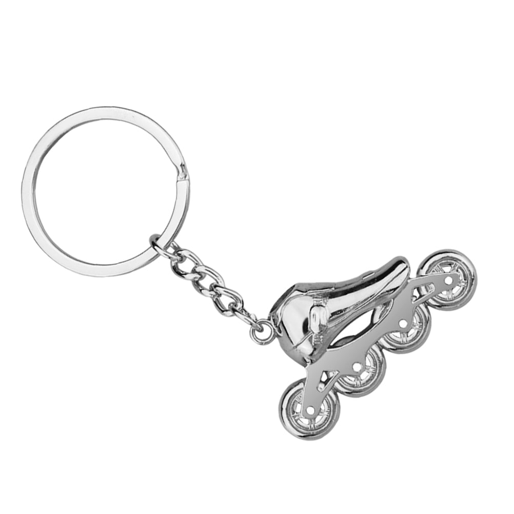 OUNONA Roller Skating Keychain Silver Zinc Alloy for Hanging Keys ...
