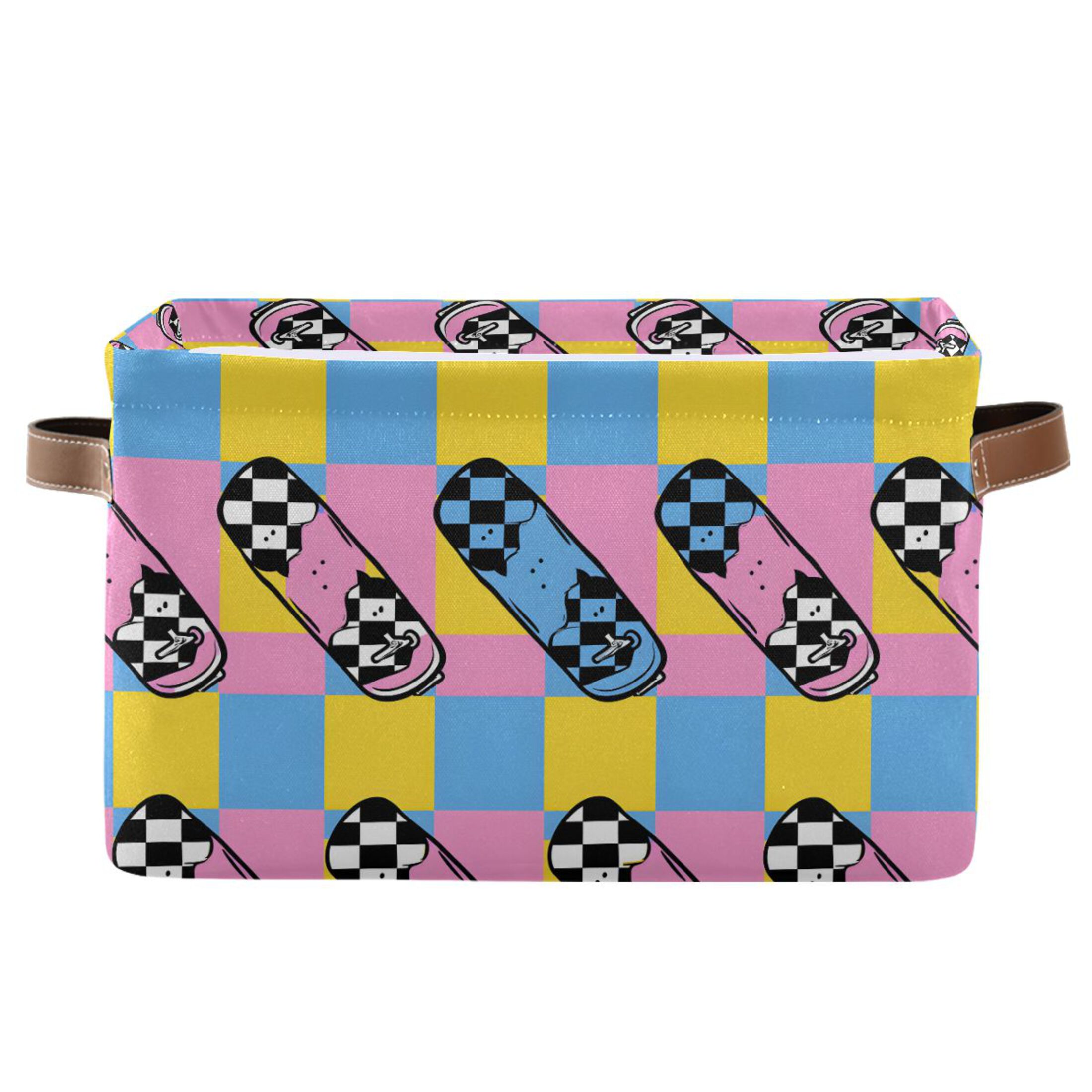 Skate Storage Bins with Handle Fabric Organizer Basket Foldable Box 1 ...