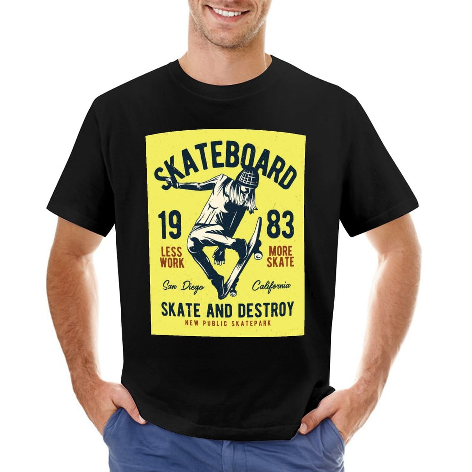 Skateboard 1983 Skate And Destroy Men’s Graphic T-shirt Vintage Short ...