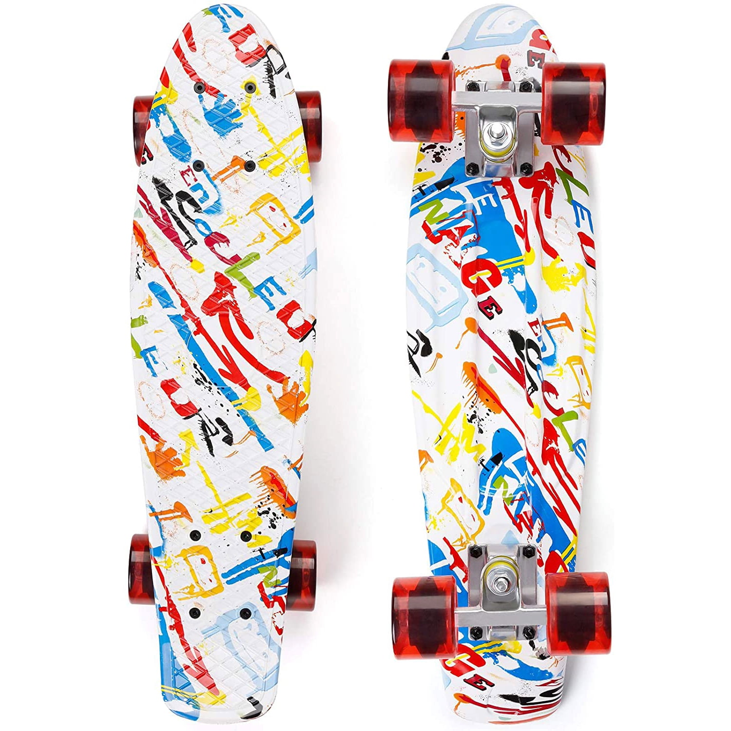 Walmart 22'' Complete Mini Cruiser Skateboard for Kids, Juniors, and ...