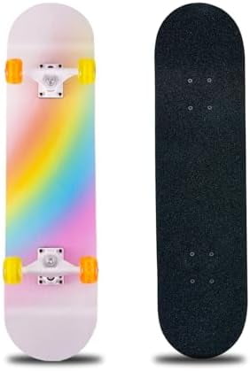 Skateboard,31 x 8 Inch Complete Skateboard, 8-Layer Maple Wood Deck ...