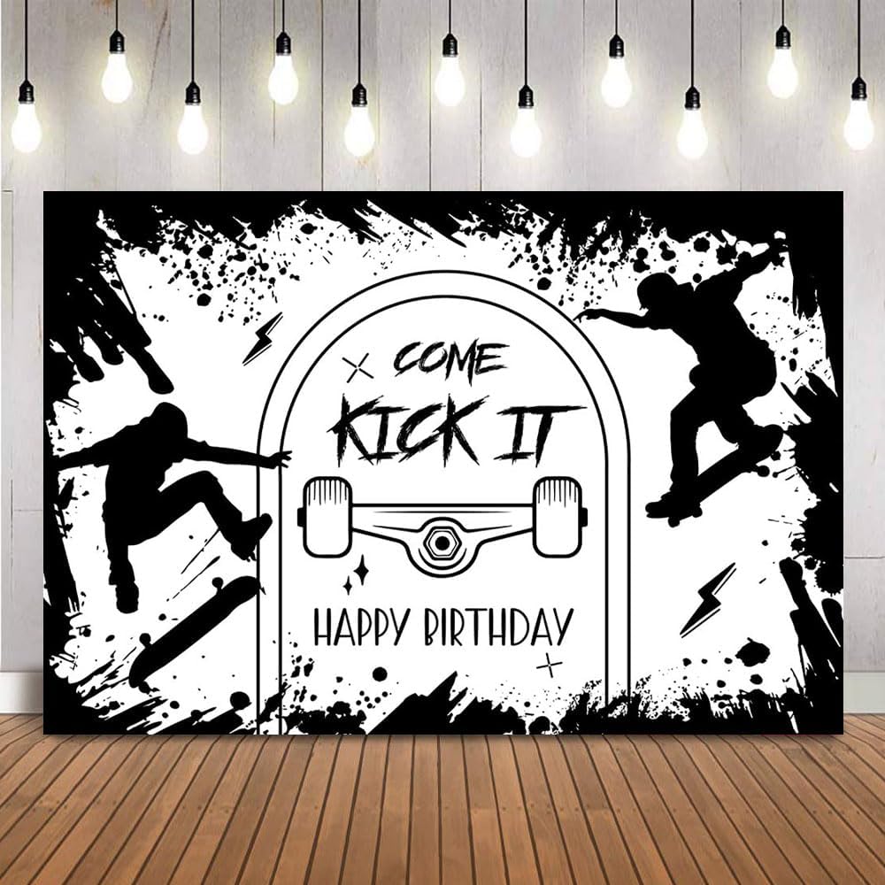 Skateboard Birthday Background Skater Birthday Party Urban Sports Skate ...