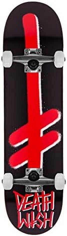 Skateboard Complete Gang Logo Black/Red 8.0" Raw Trucks Assembled ...