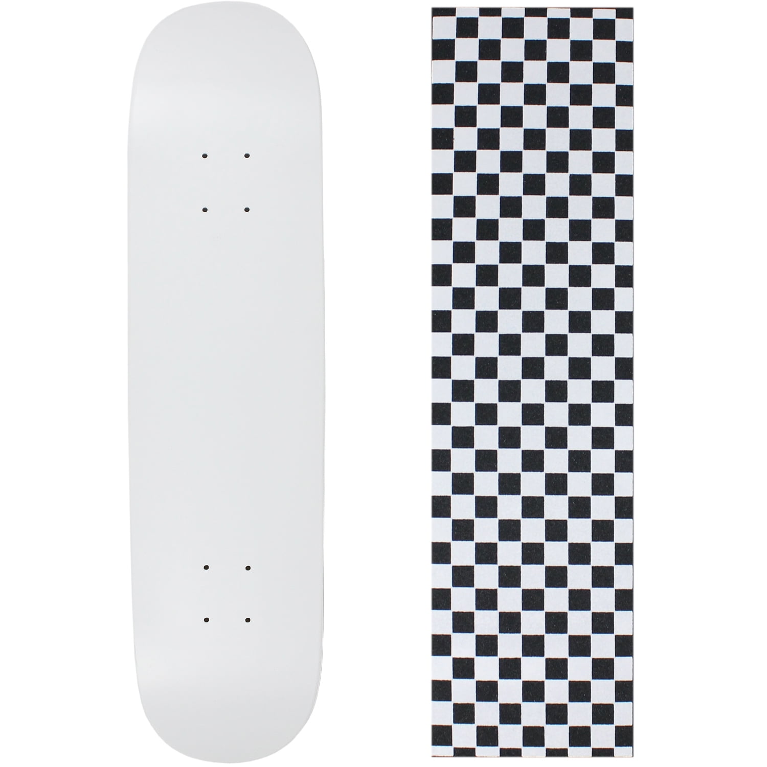 Skateboard Deck Blank Dipped White 7.5" Checker White Grip - Walmart.com