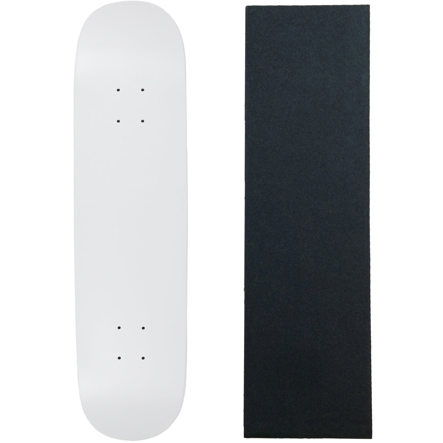 Skateboard Deck Pro 7-Ply Canadian Maple DIP WHITE With Griptape 7.5 ...