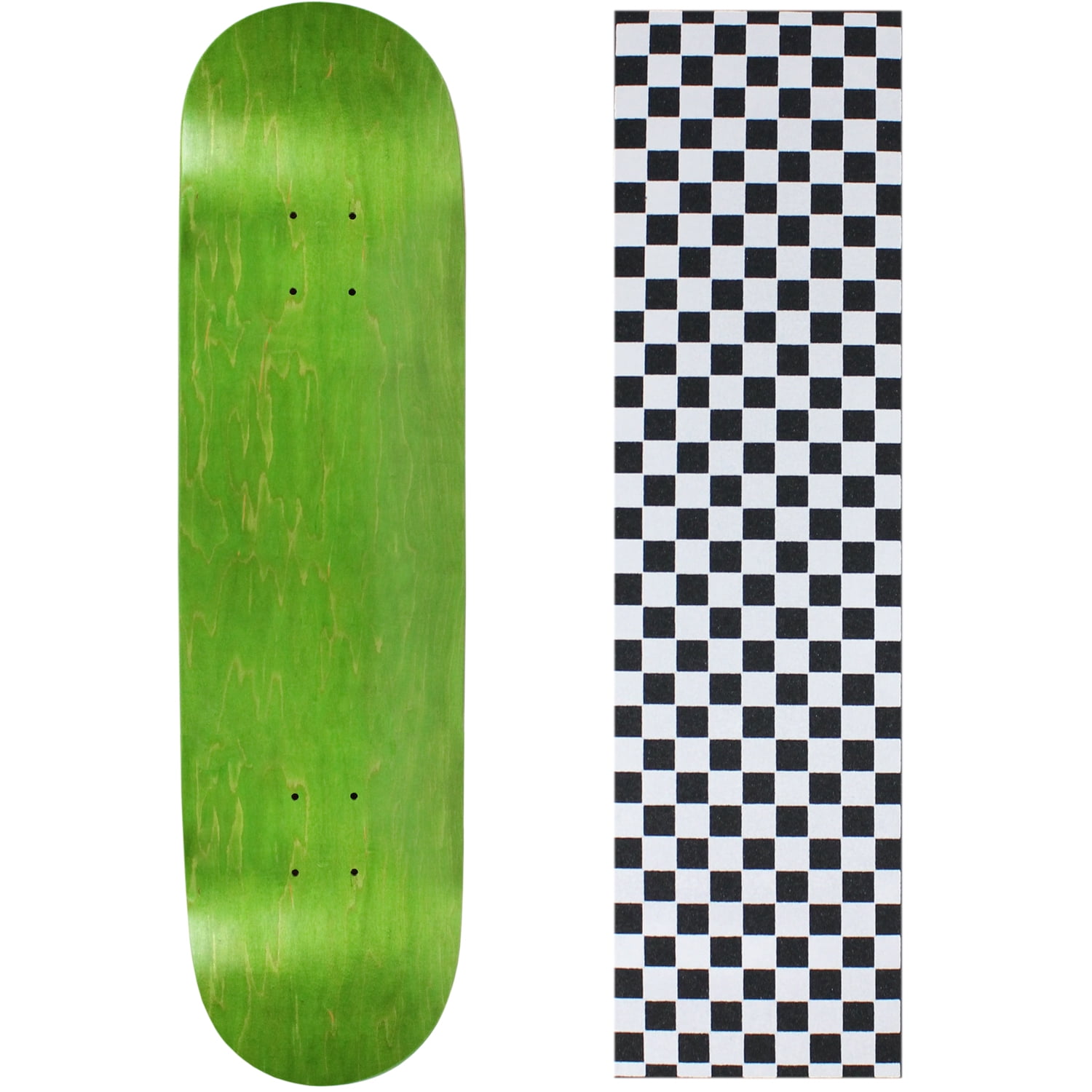 Skateboard Deck Pro 7-Ply Canadian Maple STAINED GREEN With Griptape 7. ...
