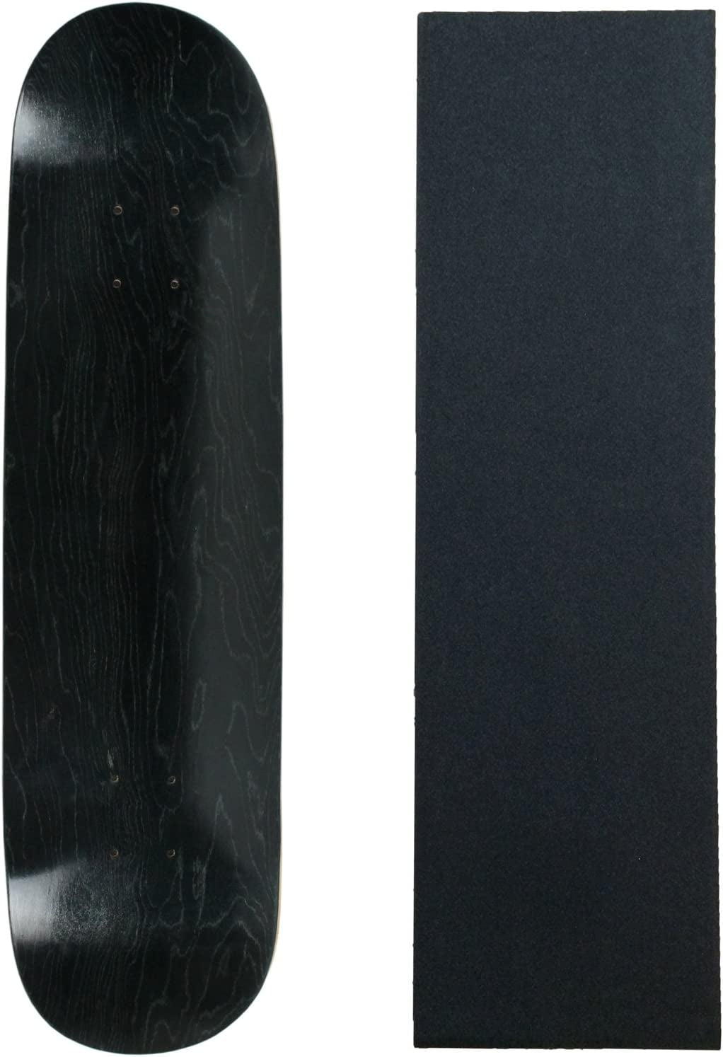 Skateboard Deck Pro 7-Ply Canadian Maple Stained Black with Griptape Black Grip 8.5" - Walmart.com