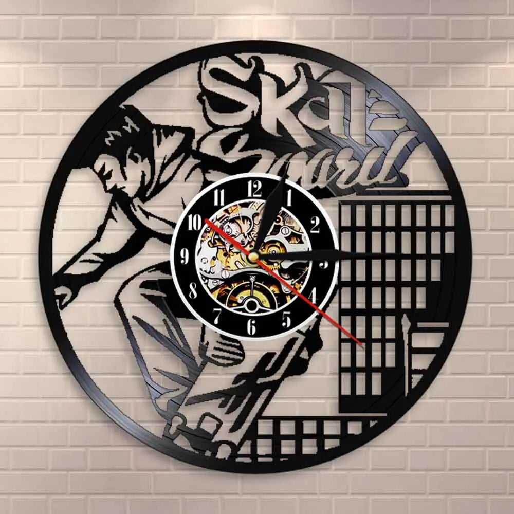 Skateboard Extreme Sport High-rise Vinyl Wall Clock,Vinyl Record Clock ...
