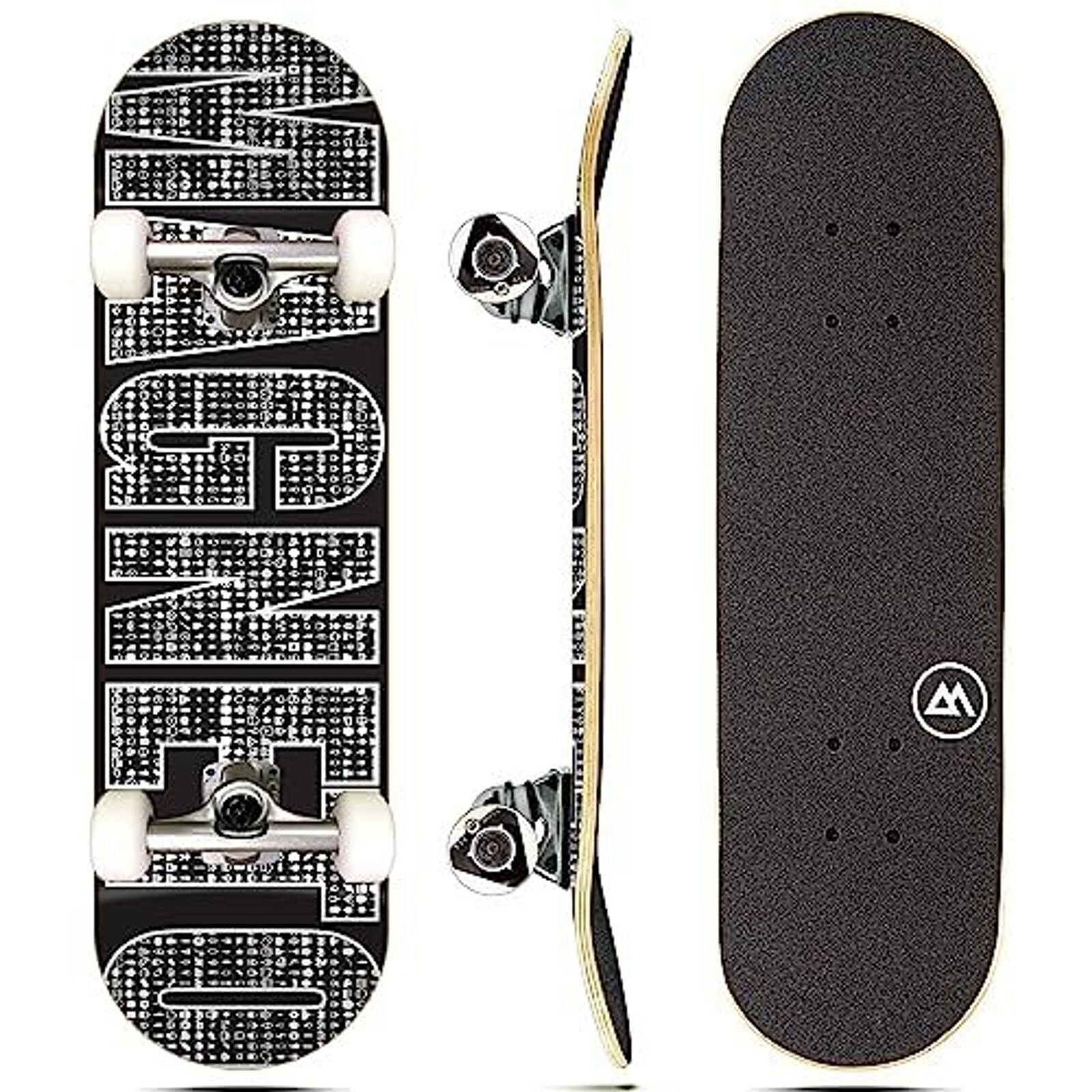 Skateboard, Maple Wood, ABEC 5 Bearings, Double Kick Concave Deck ...