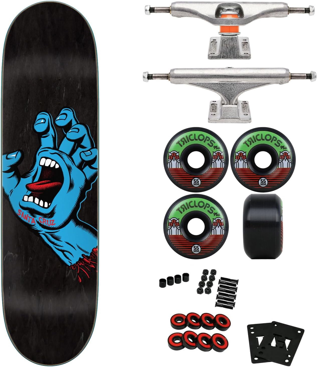 Skateboard Screaming Hand 8.6" with Independent Mids Silver 149 Trucks ...