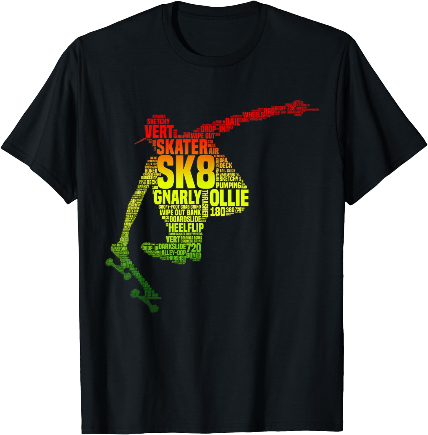 Skateboard Shirts for Boys Skater Slang Retro Skaterboarding T-Shirt ...